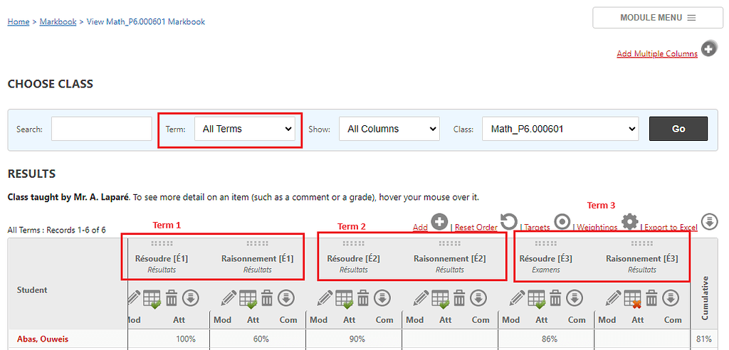 Problem with consulting the markbook by term (v26) - Developers - Gibbon Support Forum