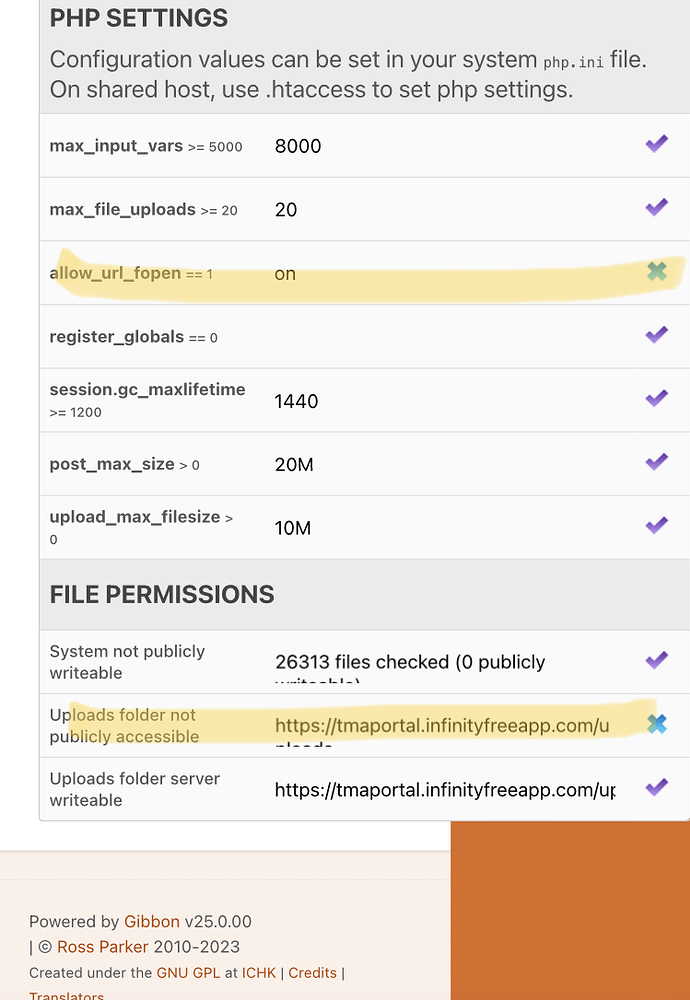 Uploads folder permissions and PHP setting - Installation - Gibbon Support Forum