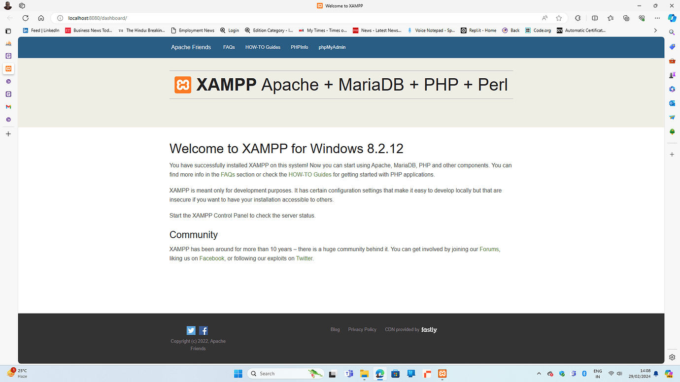 After login when clicking on any menu it is redirecting to localhost/dashboard where xamp apache ...